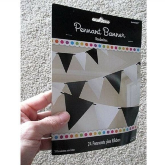 Amscan | Party Supplies | Wedding Banner Pennant Flag Black White Party ...